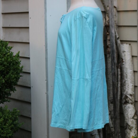 Talbots | Swim | Talbots Aqua Cotton Knit Keyhole Tie Neck Long Sleeve ...